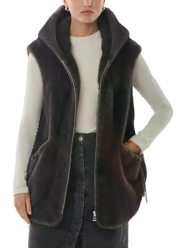 GIOVANNI PARIS Maury Faux-fur Waistcoat - Grey