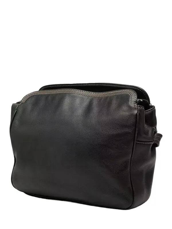 Loewe 2000-2026 Leather Anagram Crossbody Bag - Black