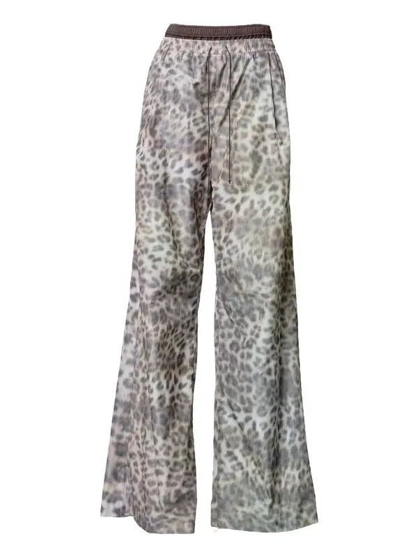 MULLER OF YOSHIOKUBO Leopard-print Double-waist Trousers - Neutrals
