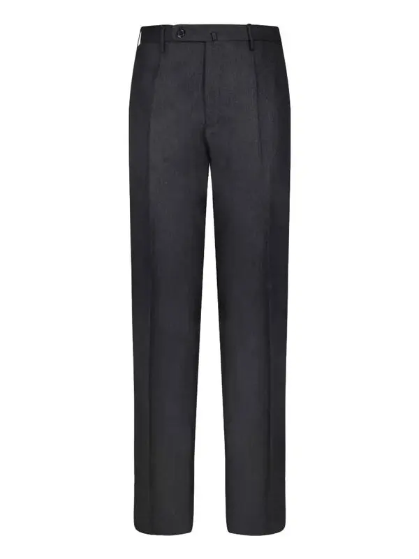 Incotex Pressed-crease Straight-leg Trousers - Grey
