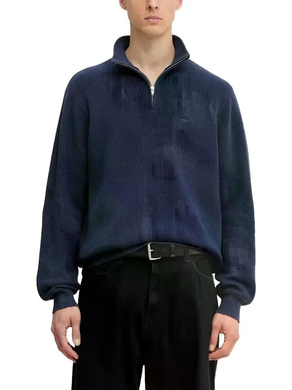 LEVI'S Housemark Quarter-zip Ribbed Sweater - Blue