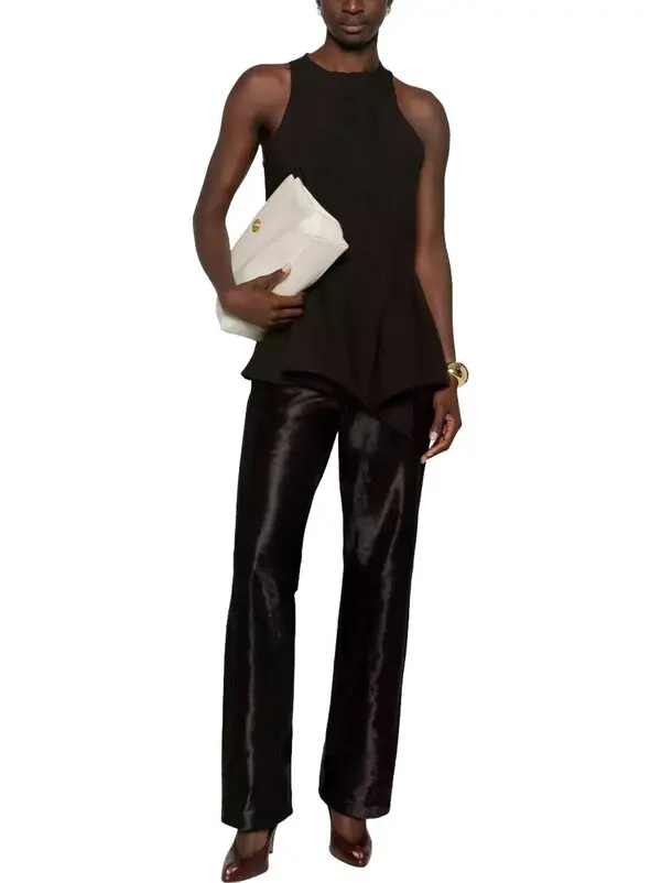 Magda Butrym Asymmetric Peplum Blouse - Brown