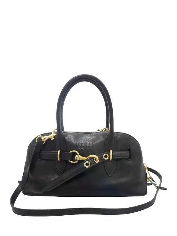 Miu Miu 2024 Small Nappa Aventure Satchel - Black
