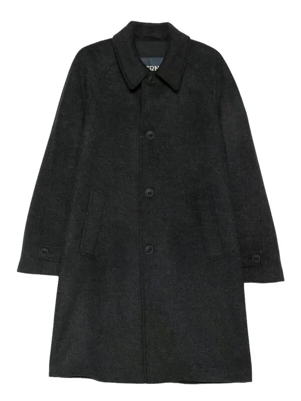 Herno Button-fastening Wool-blend Coat - Grey