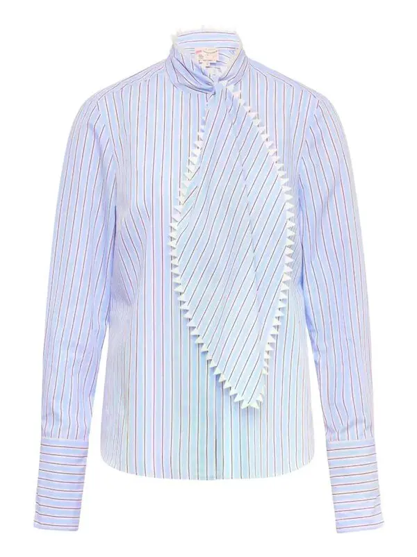 MAISON COMMON Striped Poodle-print Blouse - Blue