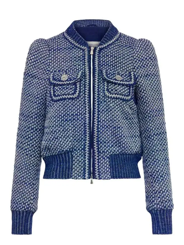 MAISON COMMON Tweed Bomber Jacket - Blue