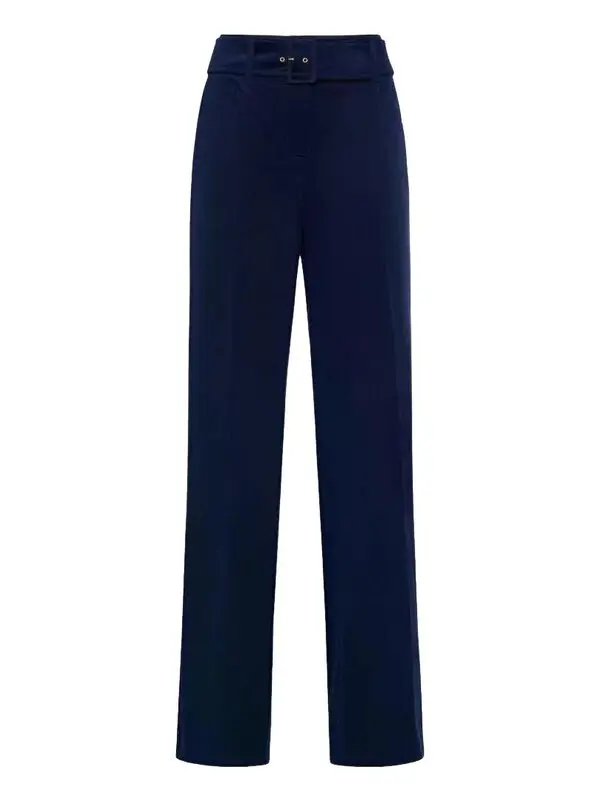 MAISON COMMON Belted Straight-leg Trousers - Blue