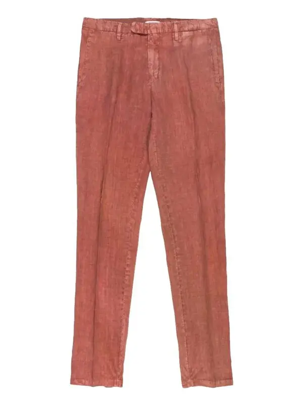 Boglioli Linen Straight-leg Trousers - Red