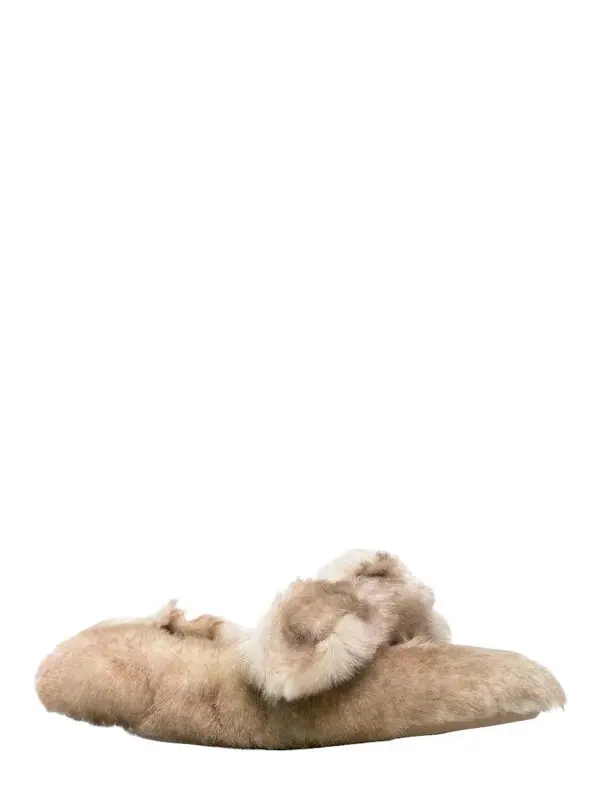 Zimmermann Lamb-shearling Ballet Flats - Neutrals