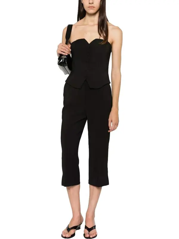 Imperial Strapless Button-up Top - Black