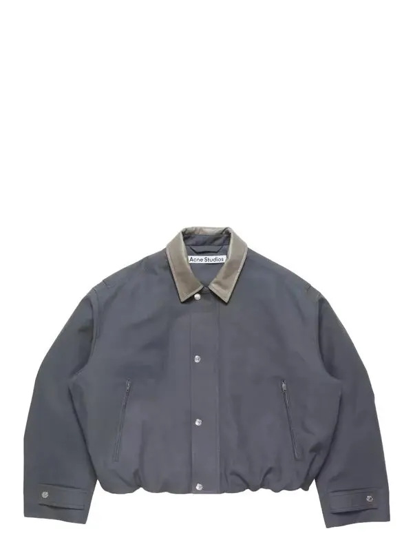 Acne Studios Leather-collar Cotton Jacket - Grey
