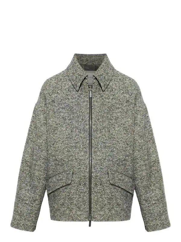 Paul & Shark Herringbone-pattern Zip-up Jacket - Grey