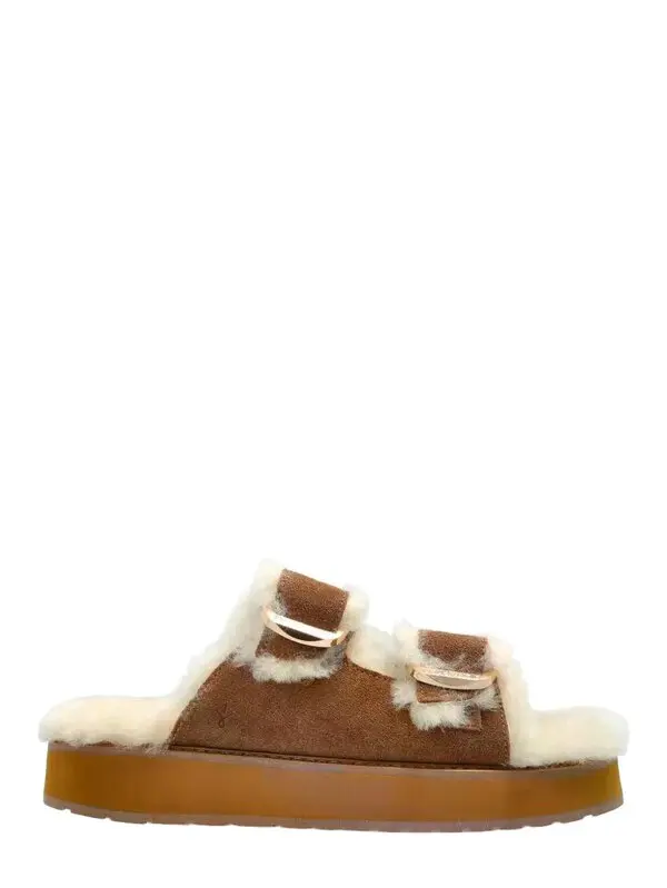 EMU AUSTRALIA Cabello Shearling-trim Platform Sandals - Brown