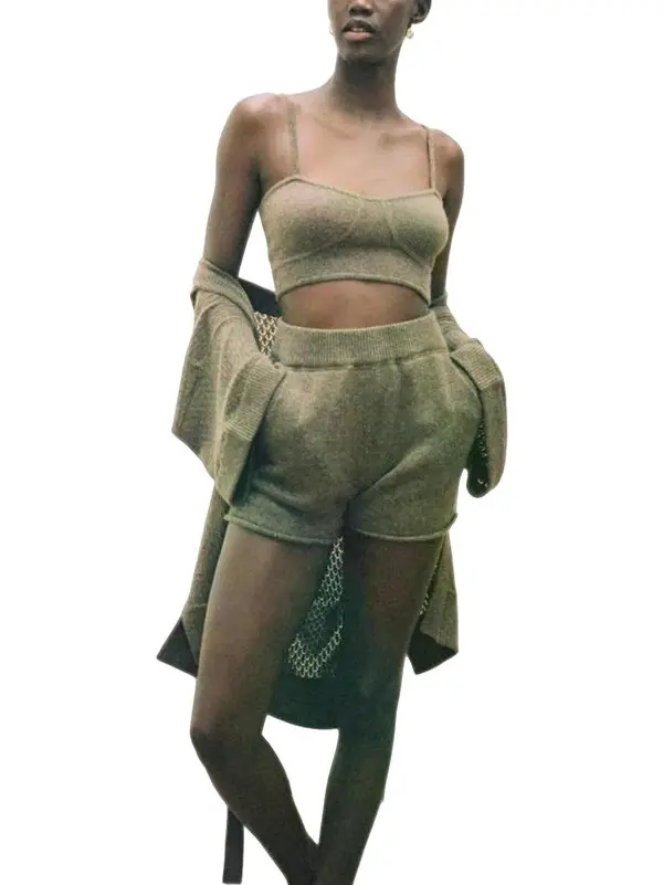 Le Kasha Morzine Pointelle-knit Shorts - Green