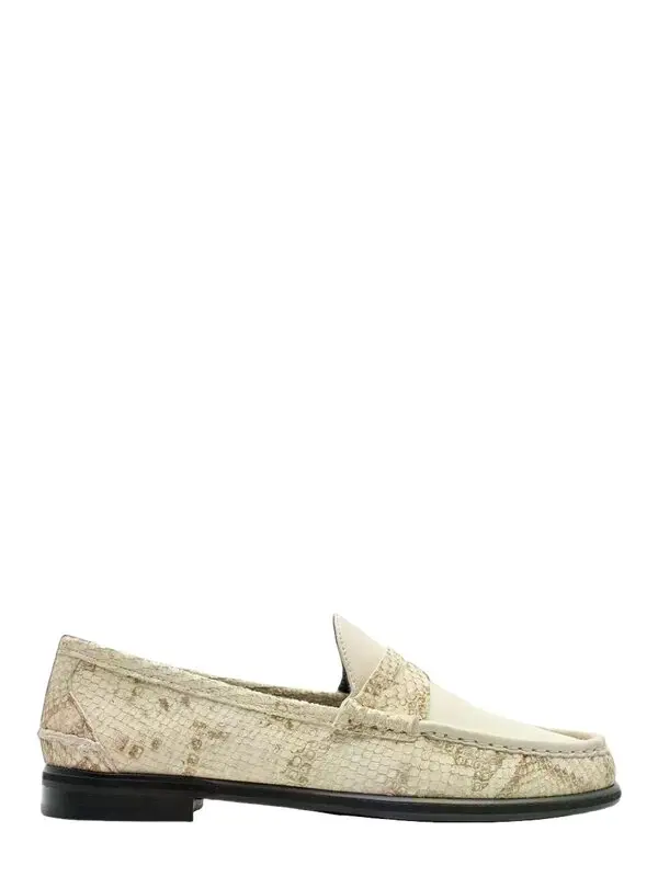 LOTTUSSE Lara Snake-effect Loafers - Neutrals