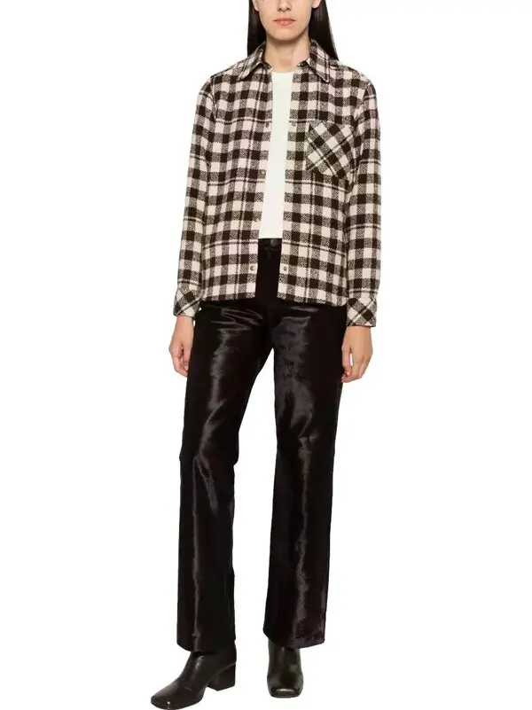 Moncler Check-print Chest-pocket Shirt - Brown