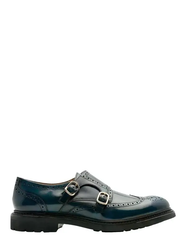 LOTTUSSE Walton Brogue Monk Shoes - Blue