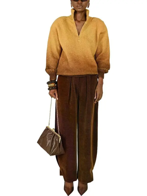ROWEN ROSE Ombré-effect Mohair-blend Sweater - Yellow
