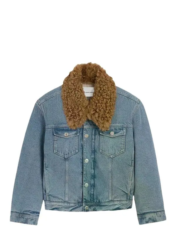 AMI Paris Denim Cotton Padded Trucker Jacket - Blue
