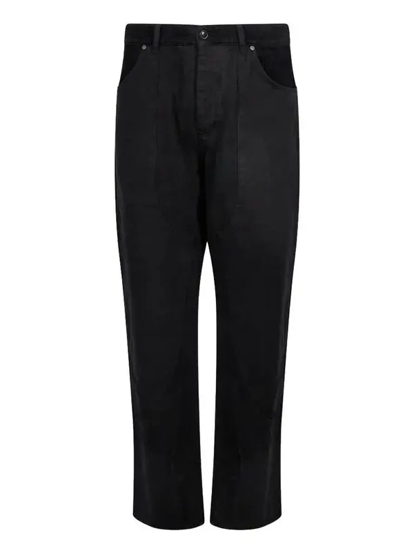 You Must Create Files Corduroy-panelled Straight-leg Trousers - Black