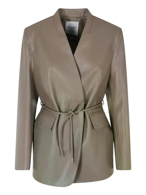 ISABELLE BLANCHE Belted Double-breasted Blazer - Neutrals