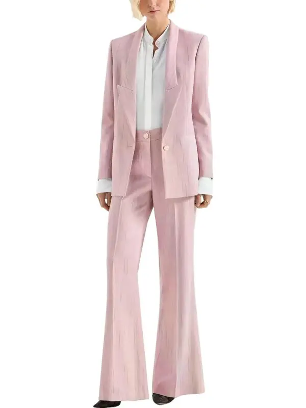 GENNY Pinstripe-pattern Flared Trousers - Pink