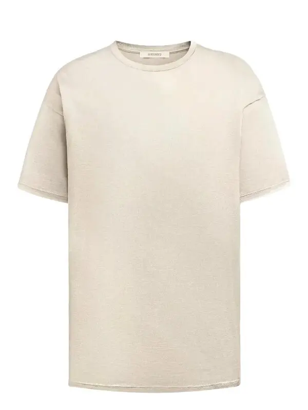 12 STOREEZ Silk Jersey T-shirt - Neutrals