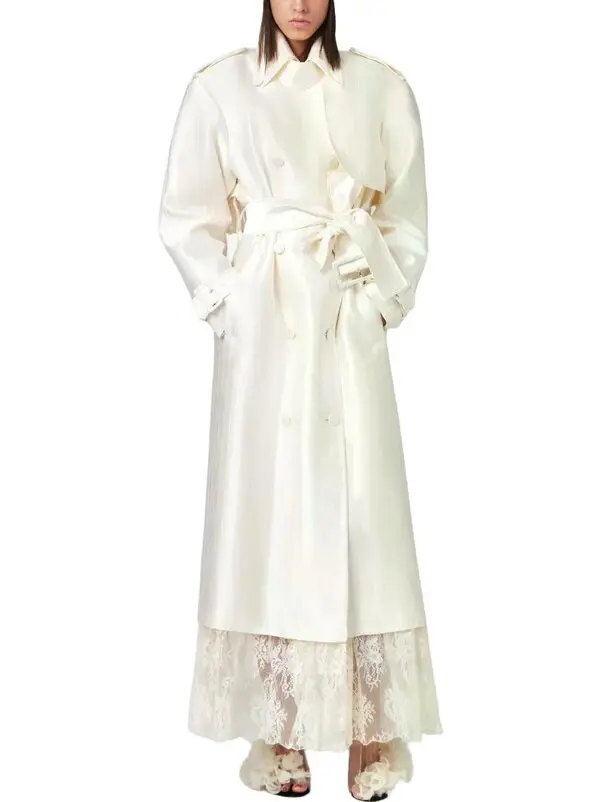Giuseppe Di Morabito Pinstriped Trench Coat - Neutrals