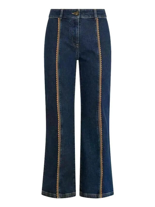 Moschino Zigzag-trim Flared Jeans - Blue