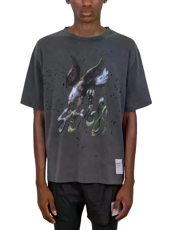 Satisfy Graphic-print Distressed T-shirt - Black