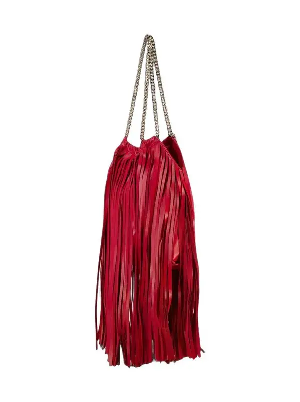 Stella McCartney Falabella Fringe Drawstring Shoulder Bag - Red