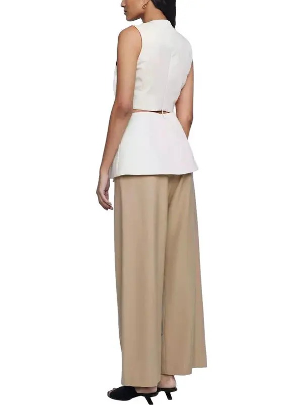 Anna Quan Sia Wrap-front Vest - Neutrals