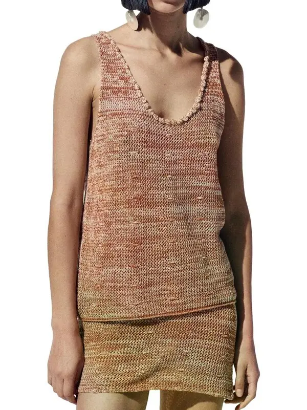 Escvdo Ofrenda Knit Mini Skirt - Orange