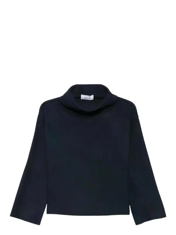 NIU High-neck Long-sleeve Sweater - Blue
