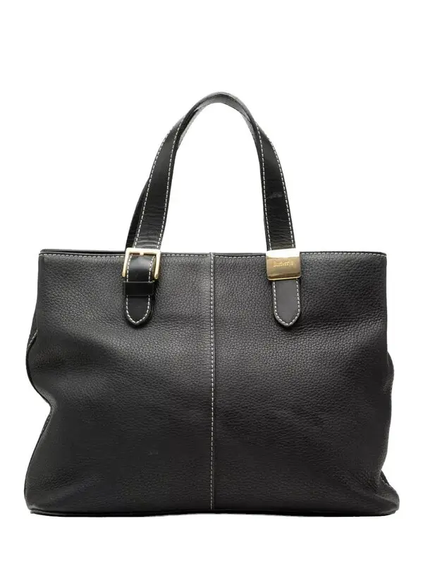 Burberry 20th Century Leather Tote Bag - Black