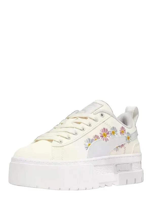 PUMA Mayze Floral-embroidered Sneakers - Neutrals