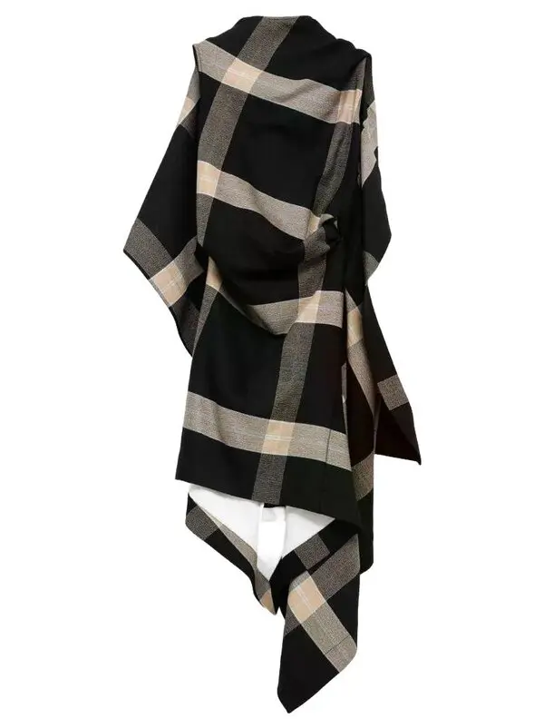 Loewe Check-pattern Draped Dress - Black