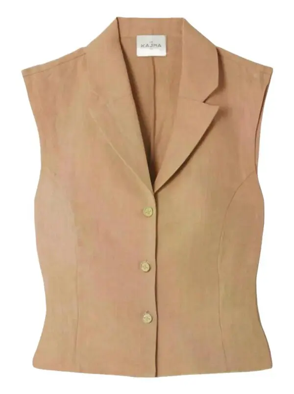 Le Kasha Sawadah Linen Vest - Brown