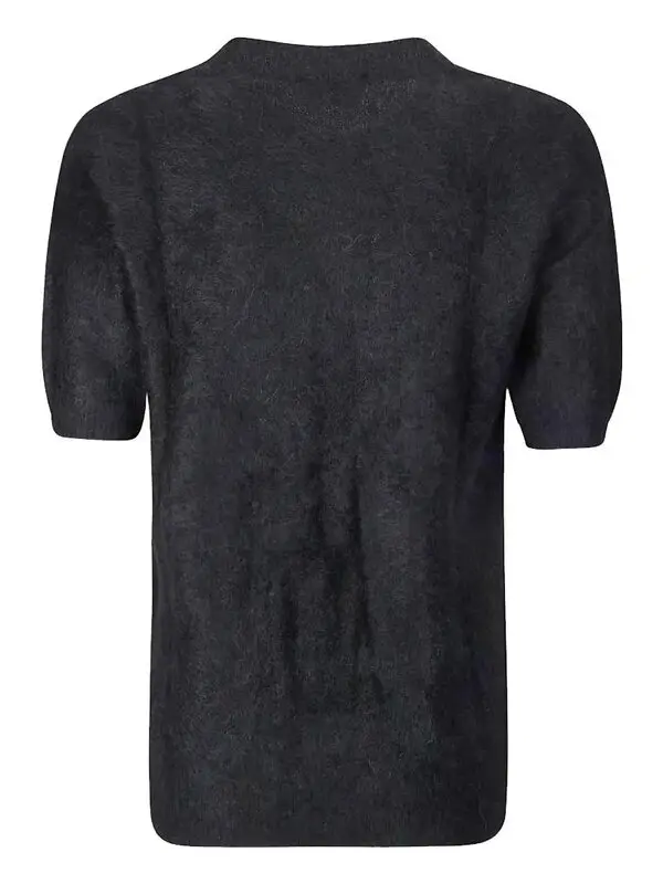 P.a.r.o.s.h Fine-knit Short-sleeve Top - Black