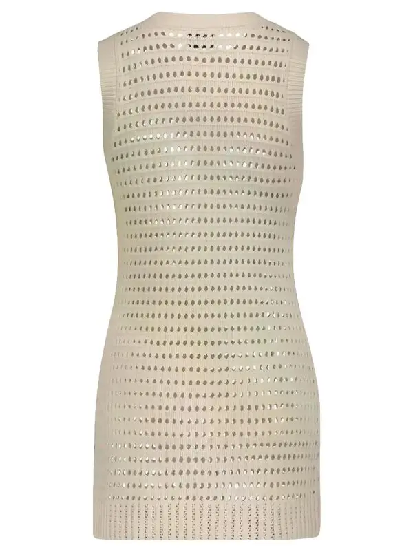 Matthew Bruch Knit Mesh Mini Dress - Neutrals