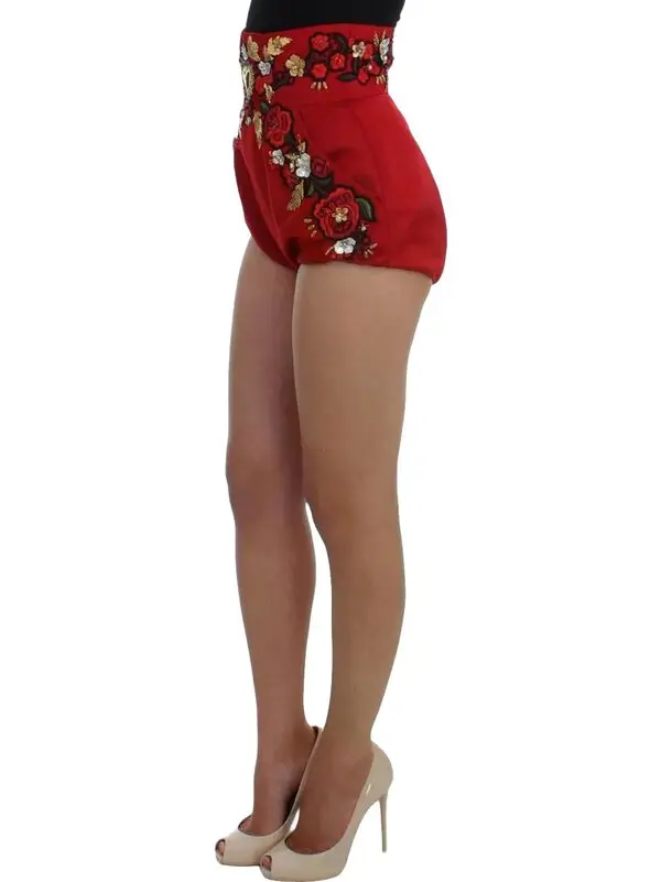 Dolce & Gabbana Crystal-embellished Shorts - Red