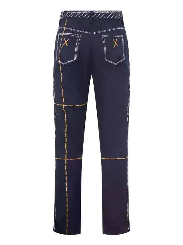 Moschino Contrast-stitch Trousers - Blue