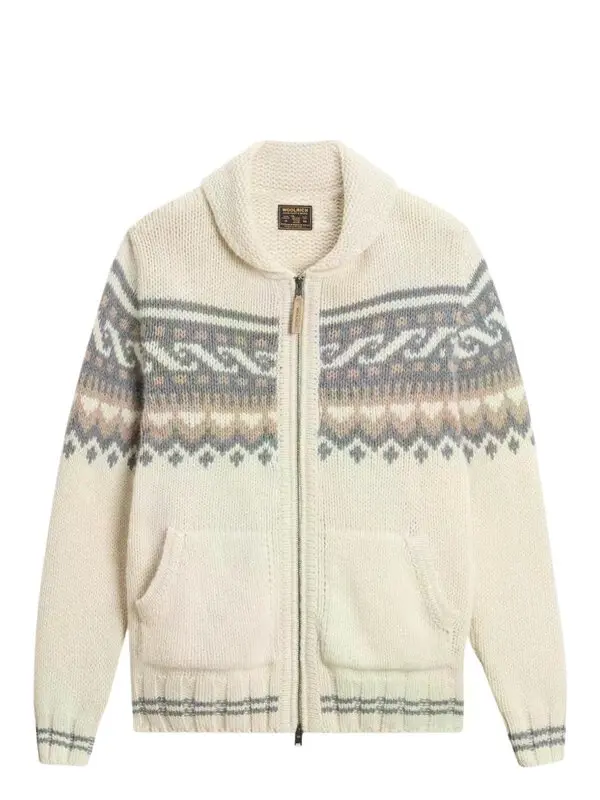 Woolrich Fair Isle Zip-up Cardigan - Neutrals