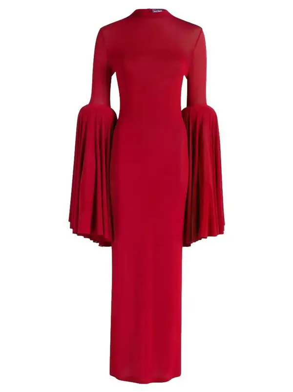 JEAN PAUL GAULTIER Pleated-sleeve Long Dress - Red