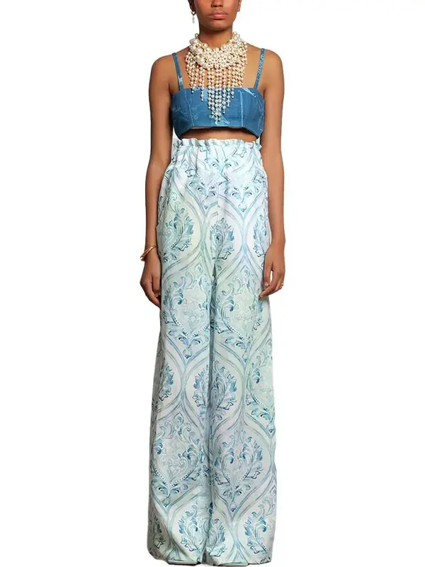 ISLA & WHITE Eliette Spaghetti-strap Top - Blue