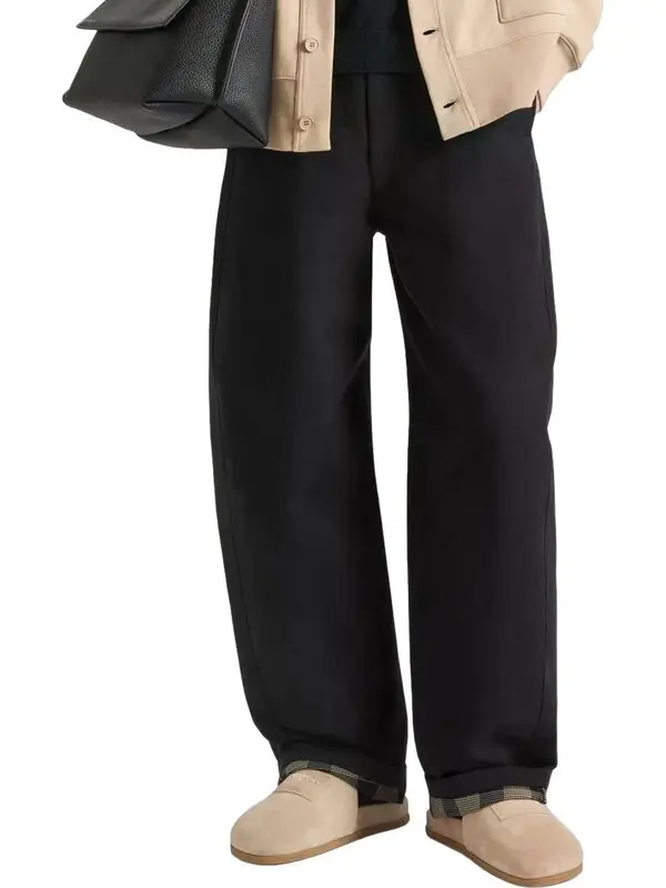 Givenchy Couture Seam Pants In Flannel With Checked Reverse - Black