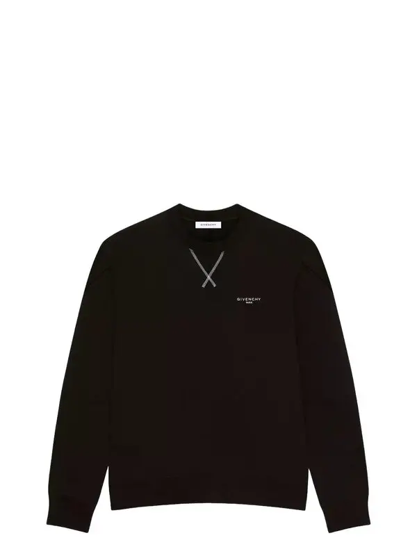 Givenchy Couture Seam Sweatshirt In Fleece With Paris - Black
