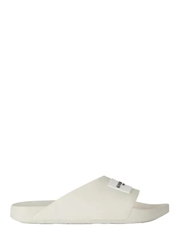 Givenchy Label Slide Mules In Rubber - Neutrals
