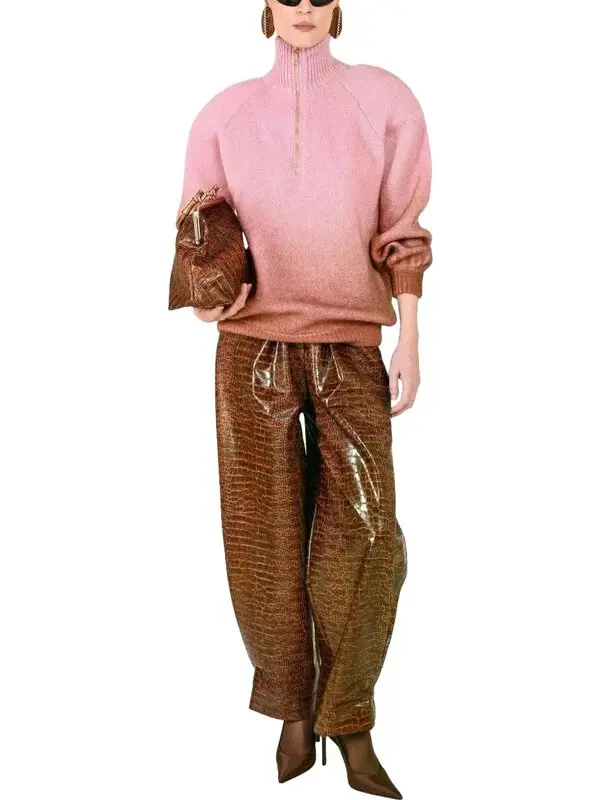 ROWEN ROSE Degradé Zip-fastening Sweater - Pink