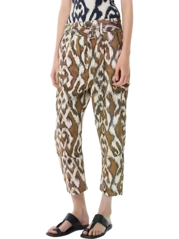 MARIA CHER Moreno Dabir Printed Cropped Trousers - Brown